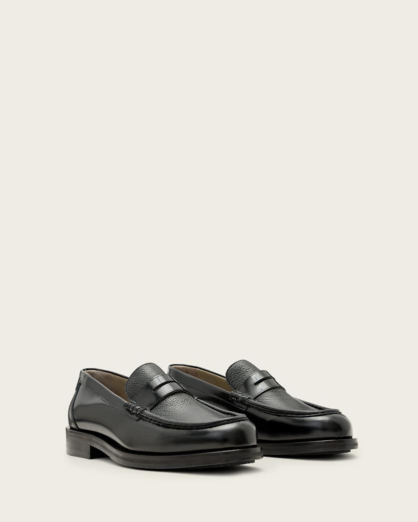 Bloom Leather Loafers Black | ALLSAINTS